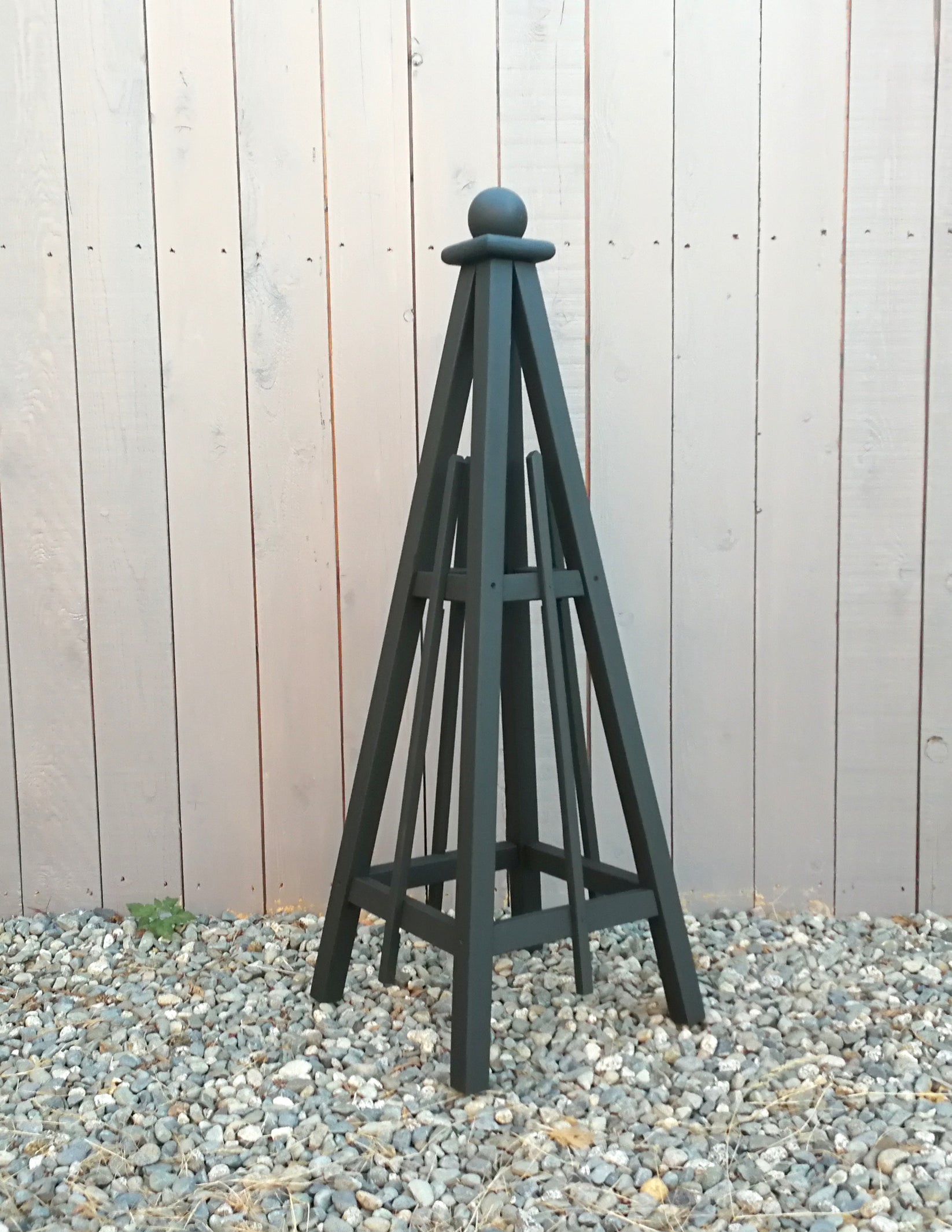 4' Select Cedar Obelisk with Sphere Finial / Natural or with Solid Sta ...