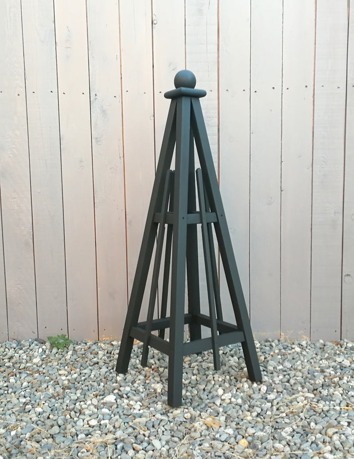 4' Select Cedar Obelisk with Sphere Finial / Natural or with Solid Sta ...